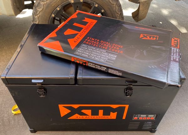 XTM 75L Dual Zone Fridge Freezer and cover